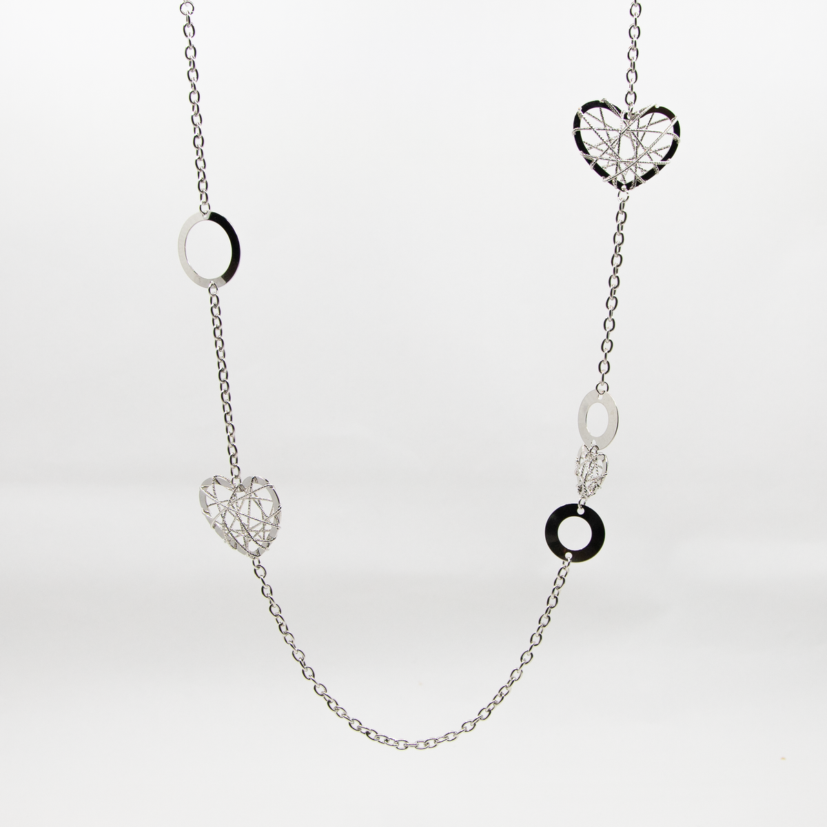 Fresh Accessories - Necklace Long Geometric Silver Heart – Spoilt Boutique